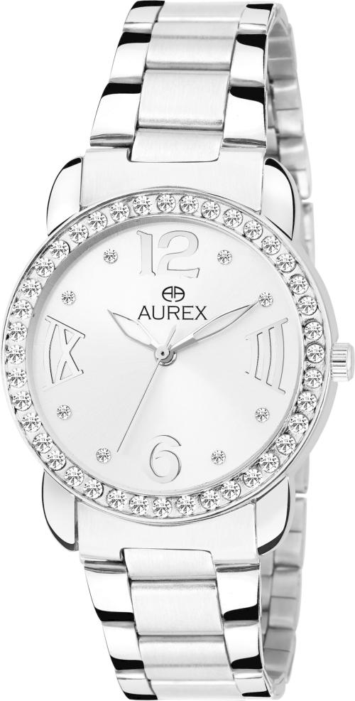 Buy Aurex Analog White Dial Silver Strap Watch For Women - (Ax-Lr530 ...