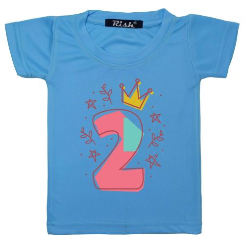 Buy Rish Boys And Girls Blue Printed Polyester Half Sleeves T-Shirts ...