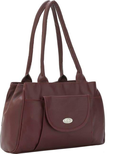 Buy Semiize Women Maroon Artificial Leather Shoulder Bag Online at Best ...