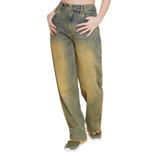 Buy Vestido Modas Straight Fit High -Rise Mustard Jeans Online at Best ...