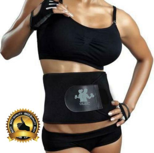 Buy Olsic Unisex Black Solid Neoprene Body Shaper M Online at Best ...