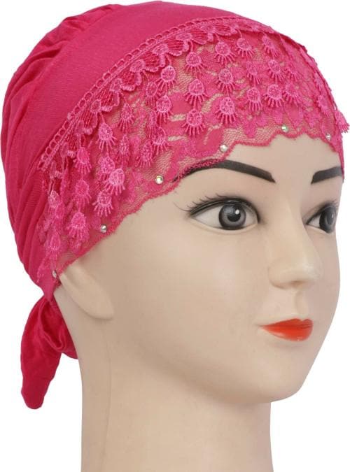 Buy Monati Women Pink Embellished Cotton Lycra Hijab Cap Online at Best ...