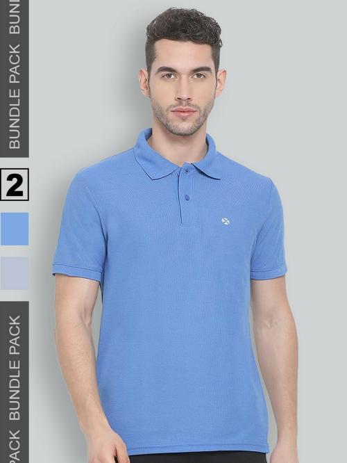 Buy Lux Nitro Combo Pack Polo T-shirt For Men Bright Blue & Eventide ...