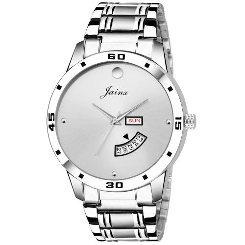 Buy Jainx Silver Day and Date Analog Watch For Men Online at Best ...