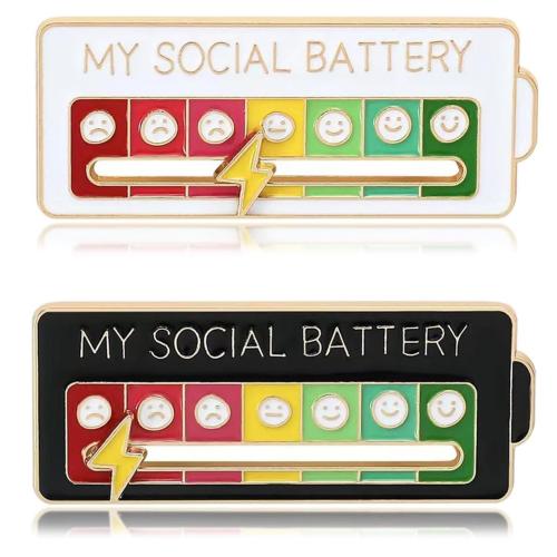 Buy SANNIDHI 2Pcs Social Battery Lapel Pin For Men Women, Fun Enamel ...