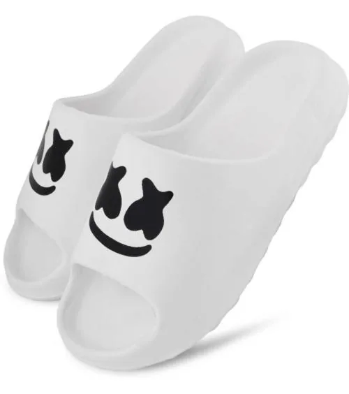 Buy LYVI Smiley White Slides for Men Online at Best Prices in India ...