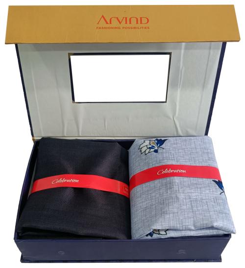 Buy Arvind Polycotton Lavender print Shirt & Trouser Fabric Online at ...