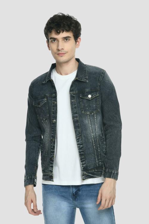 Buy Montrez Men Black Washed Jacket Online at Best Prices in India ...