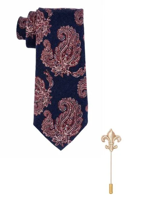 The Tie Hub Multicolor Microfiber Necktie and Lapel Pin - JioMart