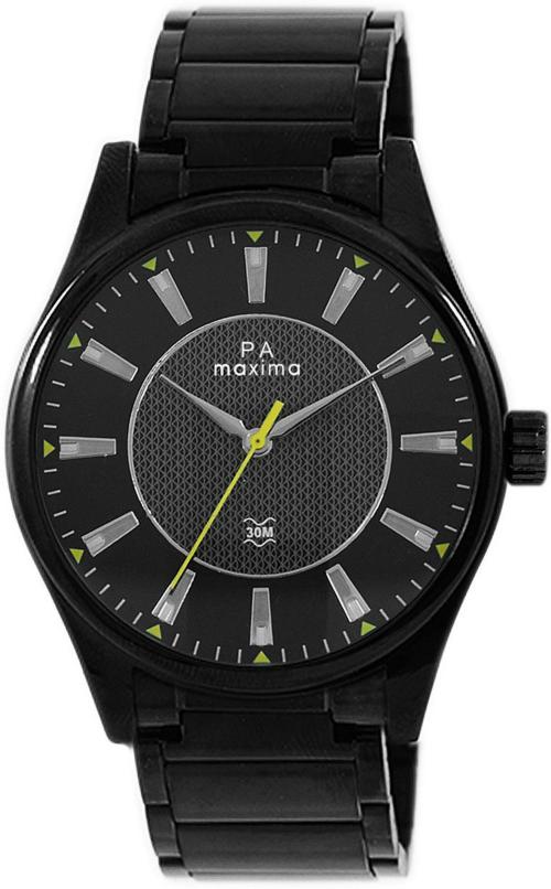 Buy Maxima Analog Grey, Blue Dial Black Strap Watch For Men (35342CAGB ...