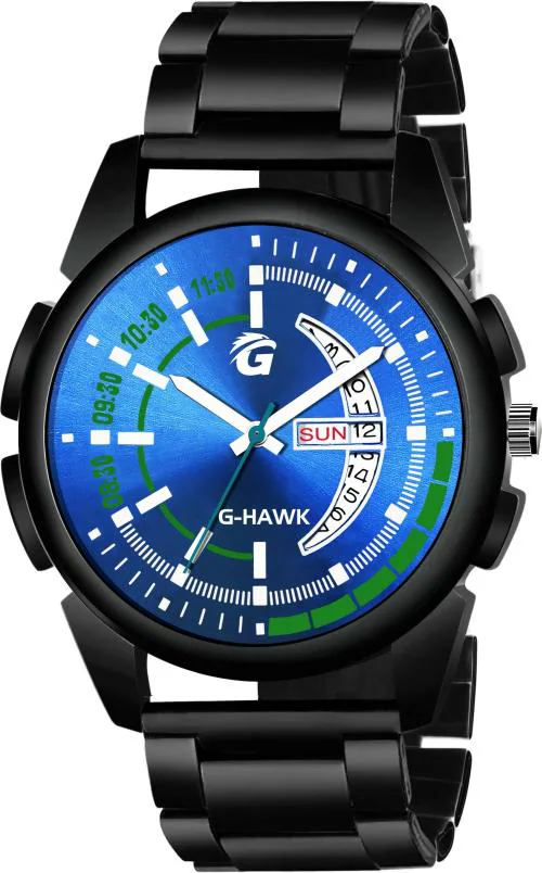 Buy G-HAWK Analog Blue Dial Black Strap Watch for Men Online at Best ...