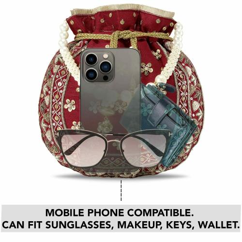 Peora Red Fabric Potli Bags - JioMart