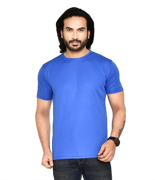 Buy Roy's Casual Regular Fit Solid Pattern Round Neck Polyester T-shirt with Half Sleeve I ...