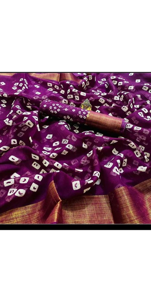 Buy Vkaran Women Purple Printed Art Silk Single Saree Online at Best ...