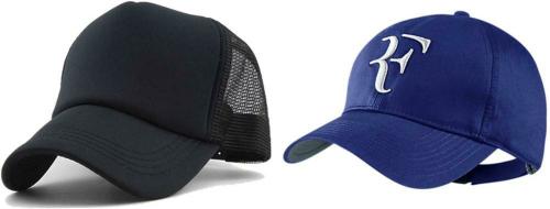Buy Babji Men RF Blue White Logo and Black Net Baseball Cap (Pack of 2) Online at Best Prices in ...