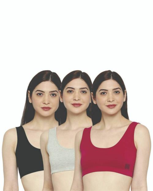 Buy Urban Hug Women's Compression Sports Bra Pack of 3 Online at Best ...