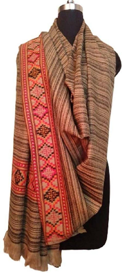 Buy ARUNA KULLU HANDLOOM Pashmina Woven Women pure wool kullu Shawl ...