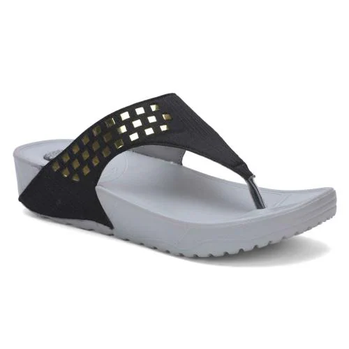 Buy Aqualite's Trendy and Stylish Black Flip Flops & Slippers For Women ...