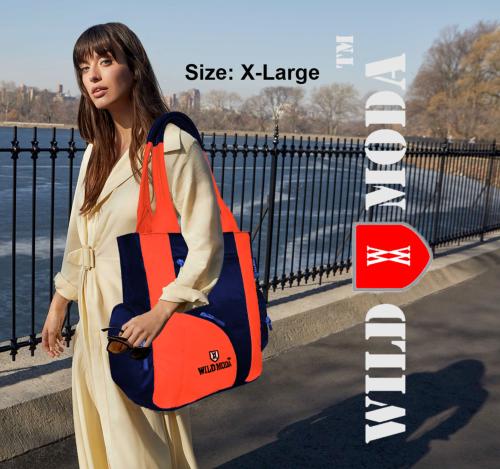 Buy Wild Moda Kat Women Shoulder and Tote Bag (Blue & Orange) Online at ...
