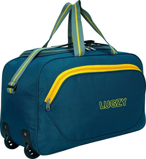 Buy Lugzy Green Polyester Duffel Bag With Wheels (Strolley) 70 Liter ...