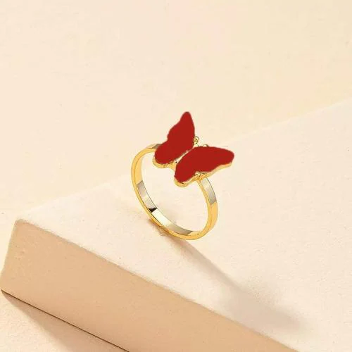 Buy Pinapes Beads Red Butterfly Ring, Girls Women Online at Best Prices ...