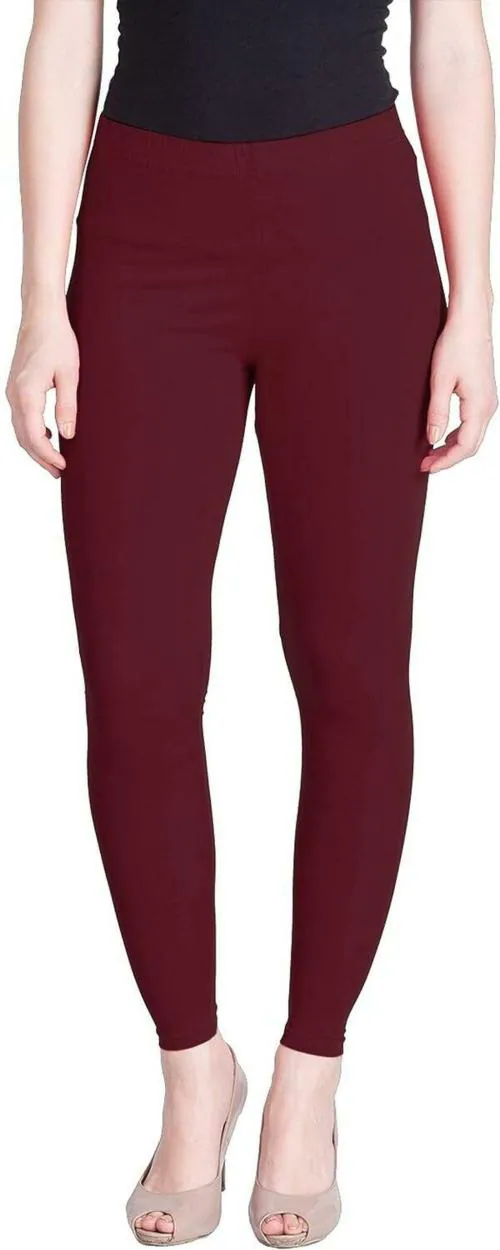 Buy One Amore Women Medium Maroon Solid Cotton Blend Legging Online at Best Prices in India ...