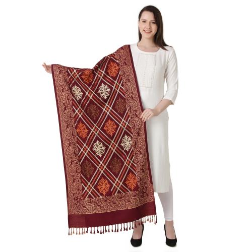 Buy EVAZ Stylish Woolen Stoles For Women's -Wine Online at Best Prices ...