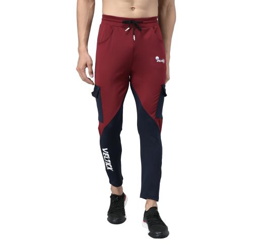 Buy Veltick Men's Lycra ColorBlock Track Pant (Blue::Maroon) Online at ...