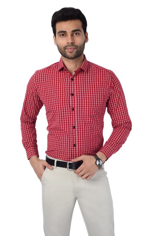 Buy 5TH ANFOLD Men Checkered Pure Cotton Formal Full Sleev Shirt Online at Best Prices in India ...