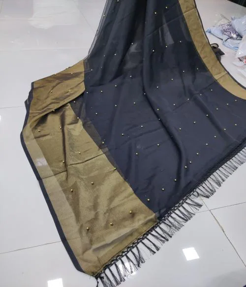 Buy Vragi's Latest Designed Moti Work Chiffon Saree With Moti Work ...