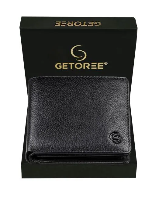 Buy GETOREE Black Genuine Leather RFID Wallets for Men's Wallet I 6 ...