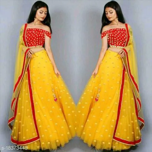 Buy ACHYUT DESIGNS Women's Satin Solid Off Shoulder Semi-Stitched ...