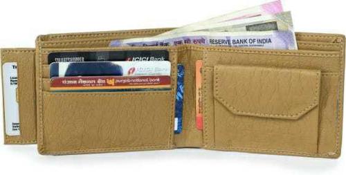 Buy Sonrisa Beige Artificial Leather 10-Slots Wallet For Men Online at ...