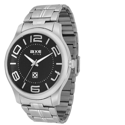 Buy Axe Style Analog Black Dial Silver Strap Watch for Men (X0351C ...
