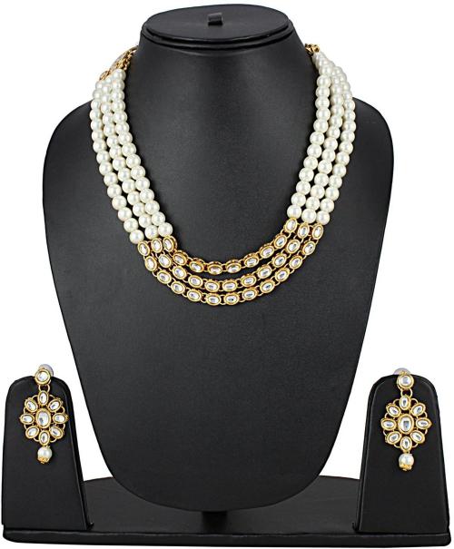 Buy CATALYST Brass Brass Red, Silver Jewel Set (Pack Of 1) Online at ...