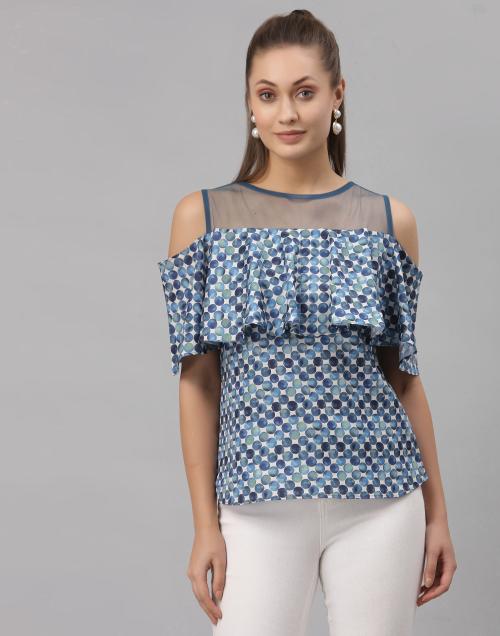 Buy Selvia Women'S Blue Digital Print Top | tops for women | tops ...