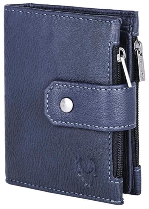 Buy Wildhorn Men Navy Blue Rfid Blocking Top Grain Loop Closure Ultra ...