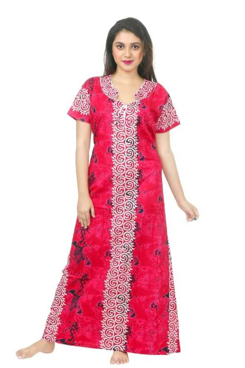 Buy FINAL CHOICE WOMEN PINK PRINTED COTTON NIGHTY Online at Best Prices ...