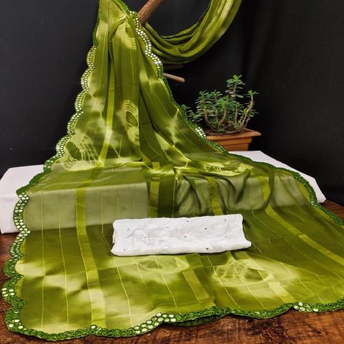 Buy Ganesh Textiles New Designer Mirror Work Silk Sarees With Designer ...