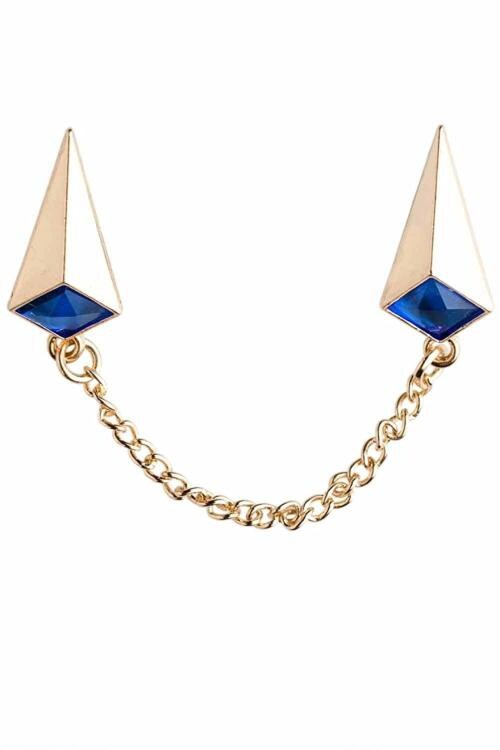 Buy The Tie Hub Metal Blue and Gold Froster Chain Lapel Pin (Men ...