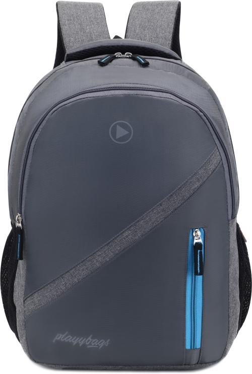 Buy playy bags Grey and Blue Polyster Laptop Backpack - 35 L Online at ...