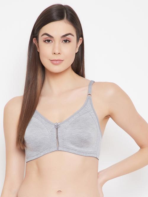 Buy Clovia Grey Solid Cotton Single Full Coverage Bra Online at Best Prices in India - JioMart.