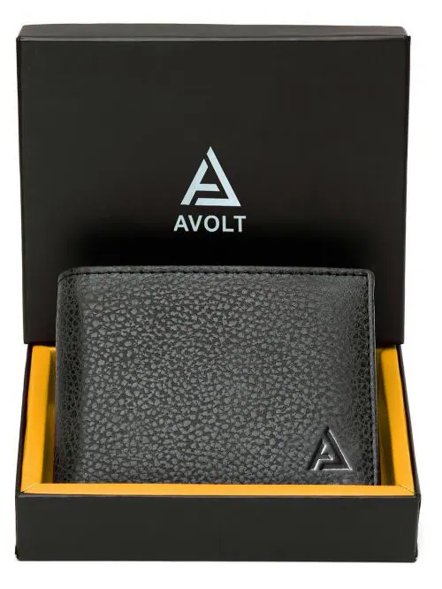 Buy AVOLT Top Grain Black Leather Wallet for Men Online at Best Prices ...