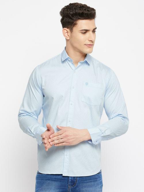 Buy Duke Men Blue Printed 100% Cotton Single Casual Shirts Online at ...