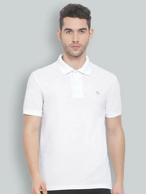 Buy Lux Nitro Cotton Blend White Polo T-shirt For Men Online at Best ...