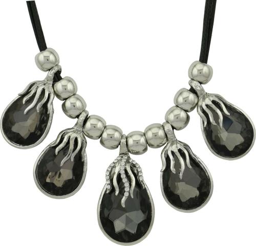 Buy HIGH TRENDZ Black Silver Plated Alloy Single Locket Chain and ...