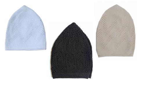 Buy ATABZ Black white Cream combo Namaz Topi Muslims caps for men ...