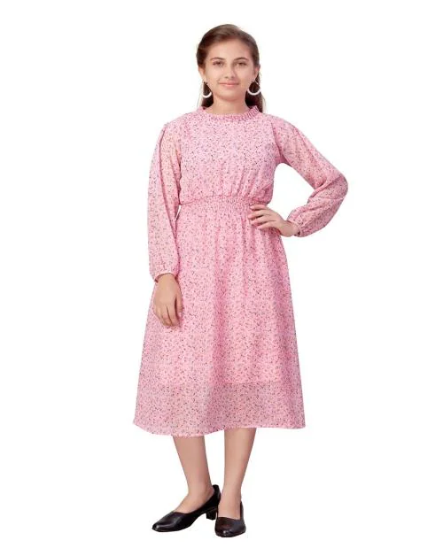 Buy Aarika Girls Pink Color Georgette Middi Online at Best Prices in ...
