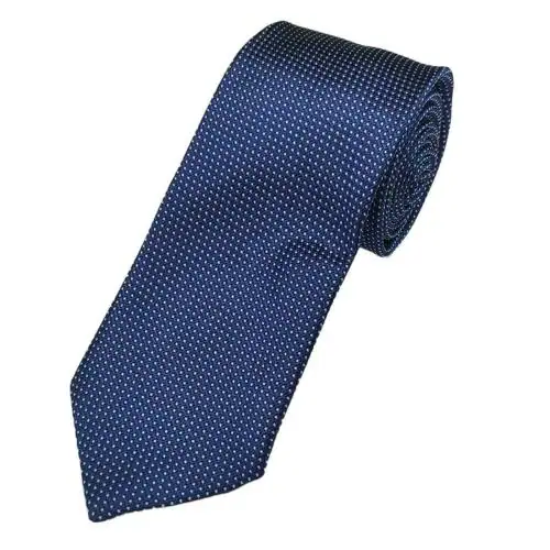 Buy Rare Combee Group Men's Formal Blue Color Silk Necktie, White Mini ...