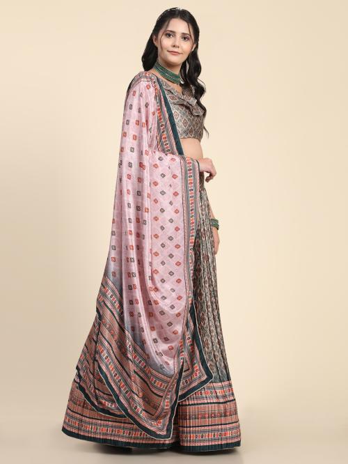 Buy Neel Art Womens Silk Blend Fabric Lehenga Choli Set With Dupatta ...
